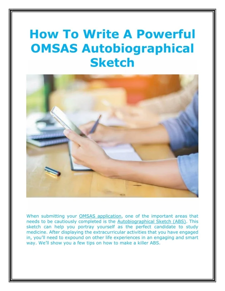PPT - How To Write A Powerful OMSAS Autobiographical Sketch PowerPoint ...