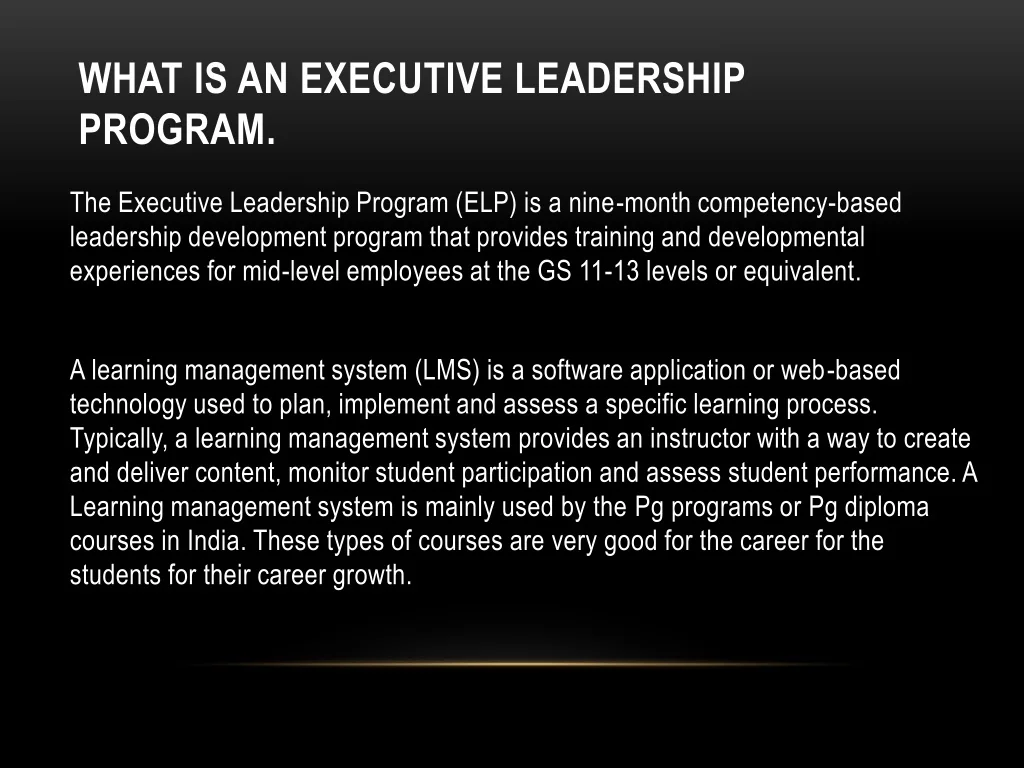PPT - Executive Leadership Program India PowerPoint Presentation, free ...