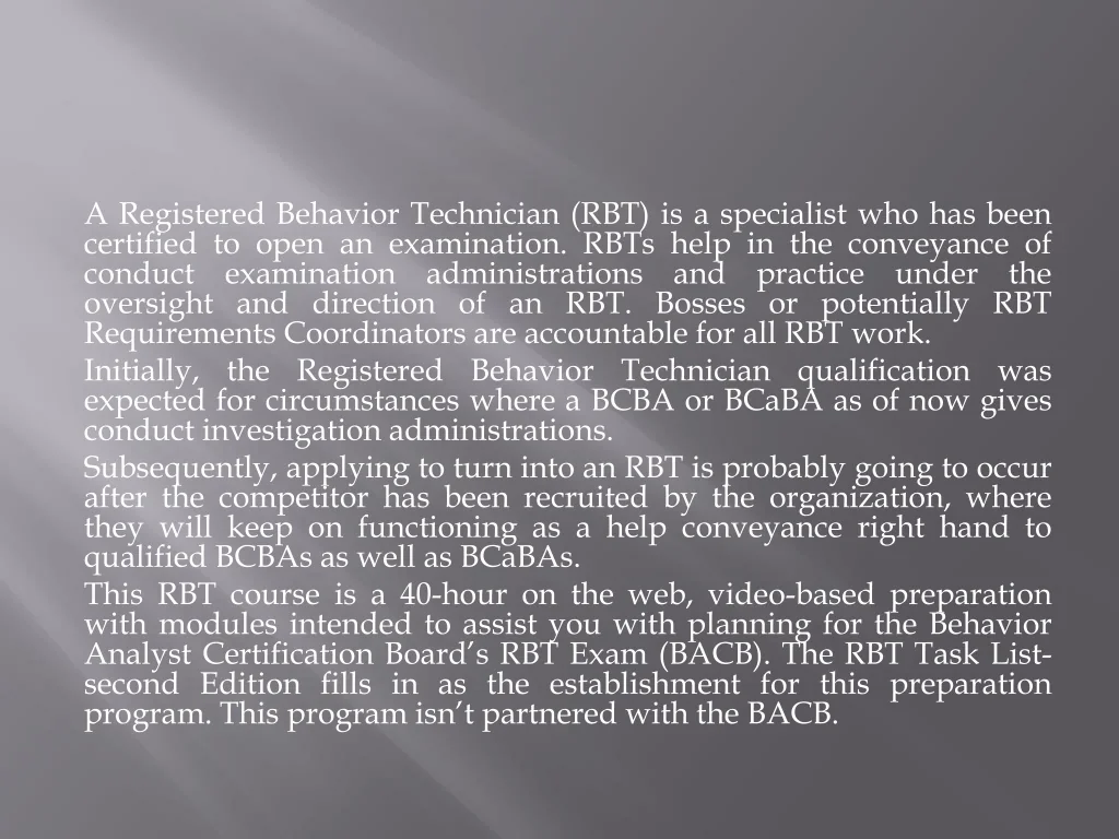 PPT - An Introduction to RBT Certification PowerPoint Presentation ...