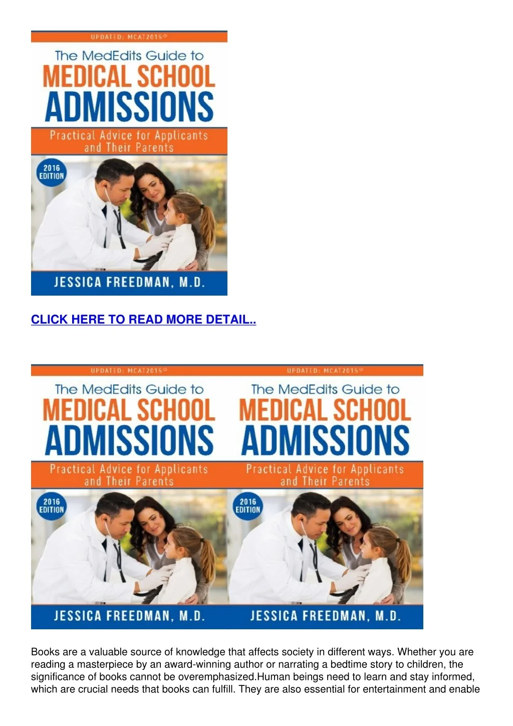 PPT - READ The MedEdits Guide to Medical School Admissions Practical ...