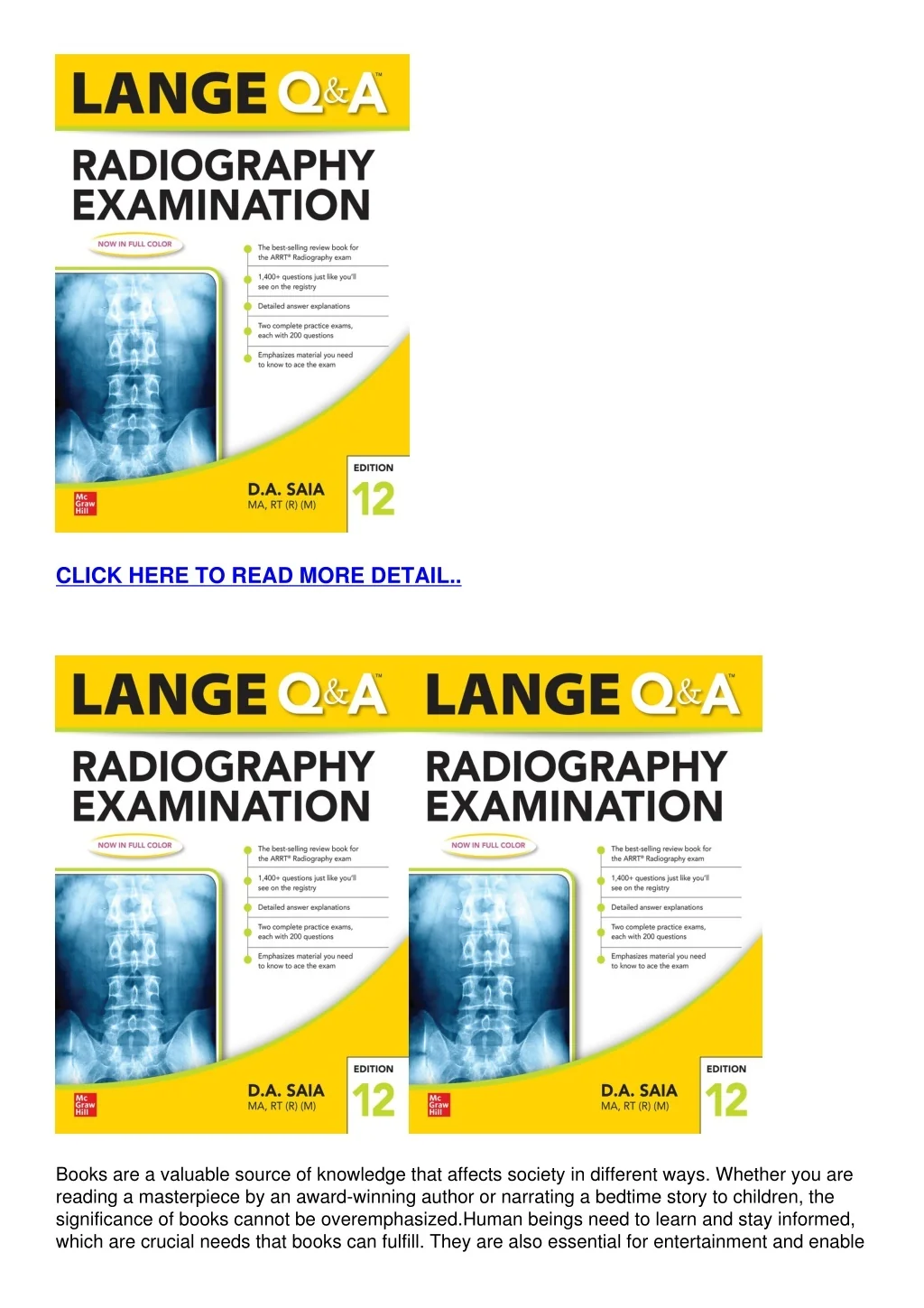 PPT - EBOOK Lange Q A Radiography Examination 12e PowerPoint ...