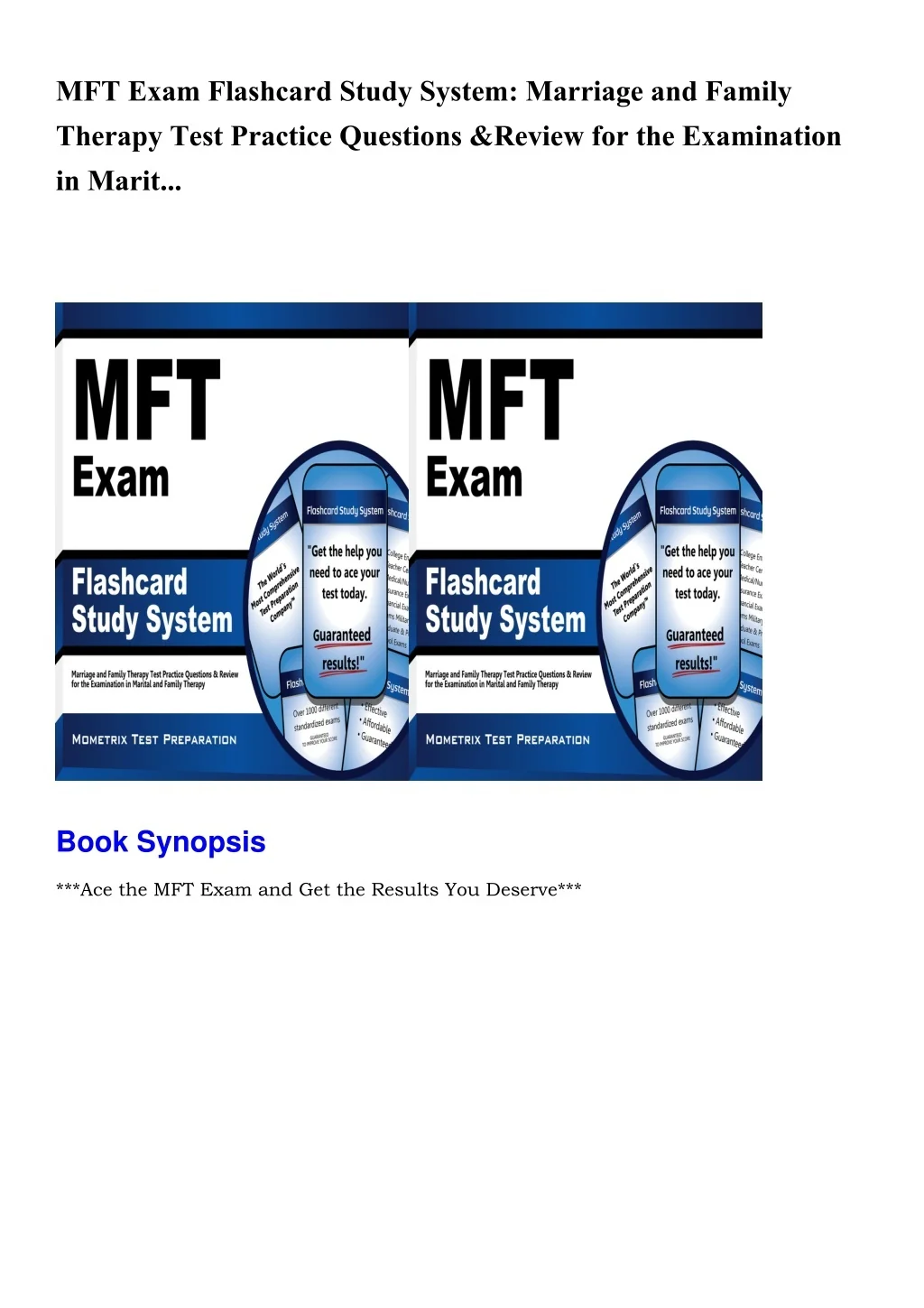PPT - EPUB MFT Exam Flashcard Study System Marriage and Family Therapy ...
