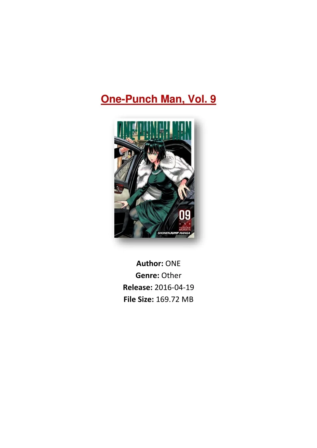 PPT - [PDF] Free Download One-Punch Man, Vol. 9 By ONE PowerPoint ...