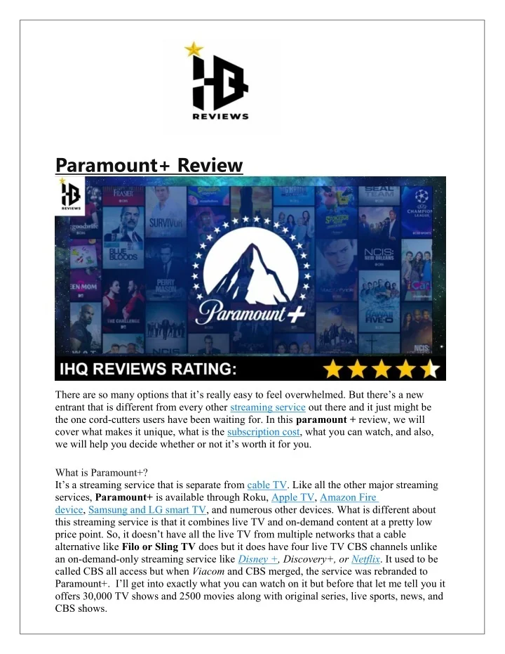PPT - Paramount Review PowerPoint Presentation, free download - ID:10943071