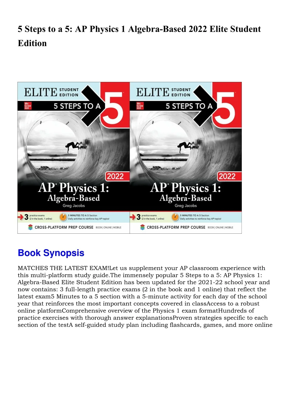 PPT - READ 5 Steps to a 5 AP Physics 1 Algebra Based 2022 Elite Student ...