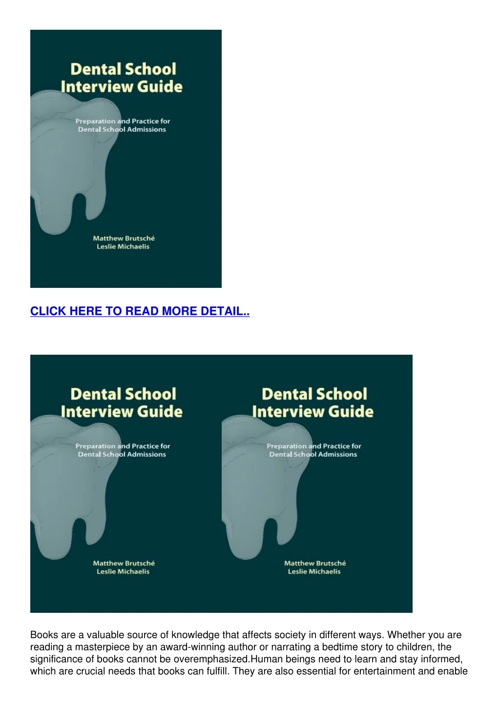 PPT - EBOOK Dental School Interview Guide Preparation and practice for ...