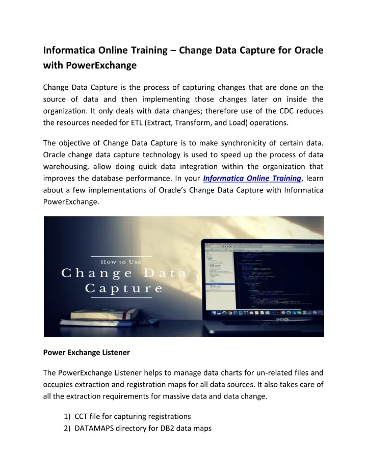 PPT - Informatica Online Training- ChangeData Capture for Oracle with ...