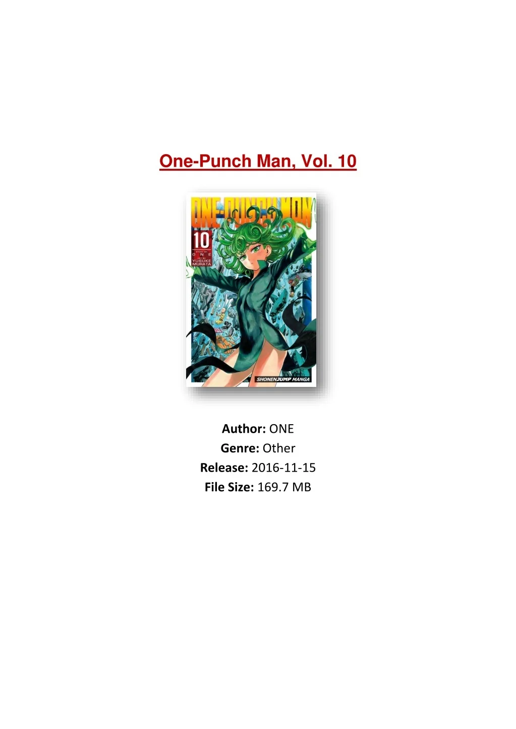 PPT - [PDF] Free Download One-Punch Man, Vol. 10 By ONE PowerPoint ...