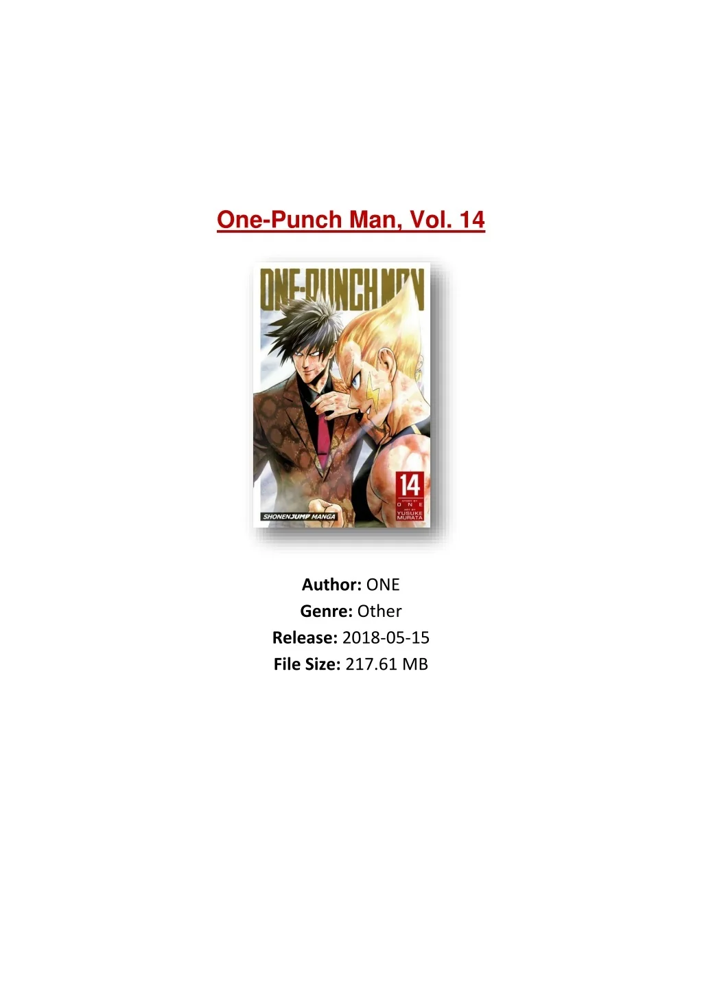 PPT - [PDF] Free Download One-Punch Man, Vol. 14 By ONE PowerPoint ...