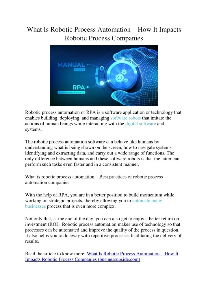 PPT - What Is Robotic Process Automation PowerPoint Presentation, free ...