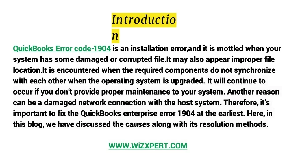 PPT Quickbooks Error Code 1904 Error 1904 Module Failed To Register PPT Quickbooks Error Code 1904 Error 1904 Module Failed To Register