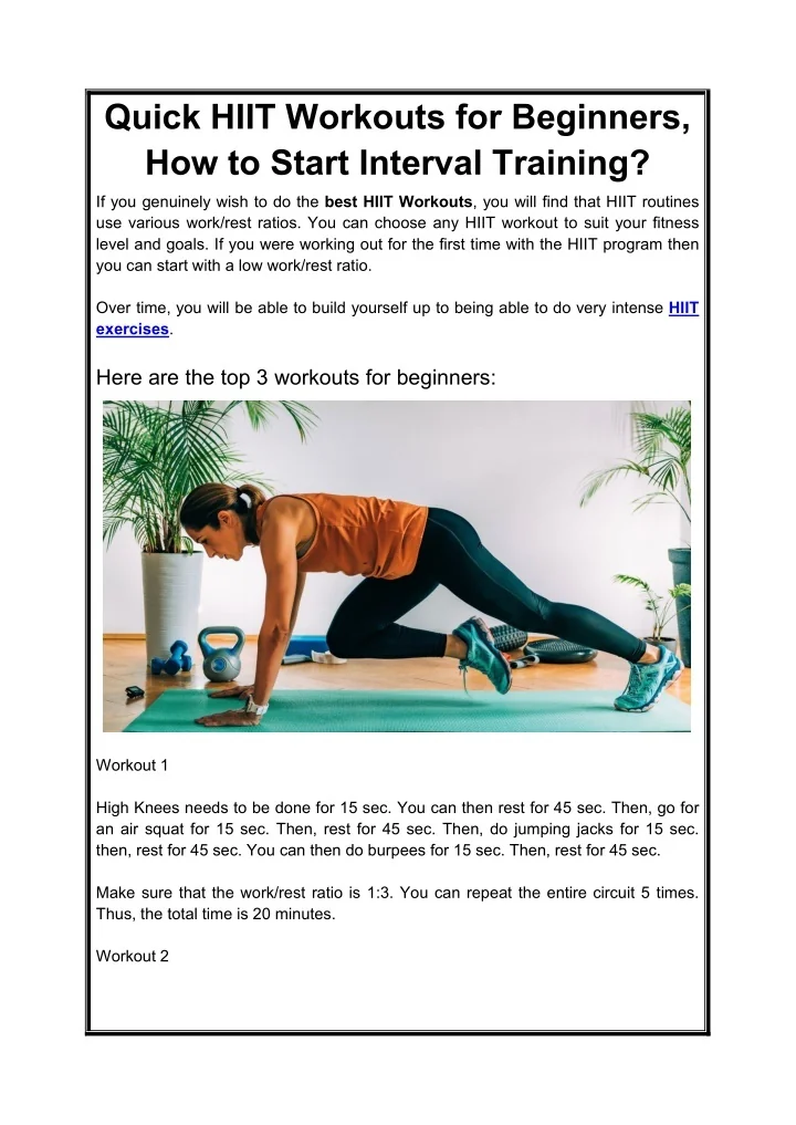 PPT - Quick HIIT Workouts for Beginners, How to Start Interval Training ...