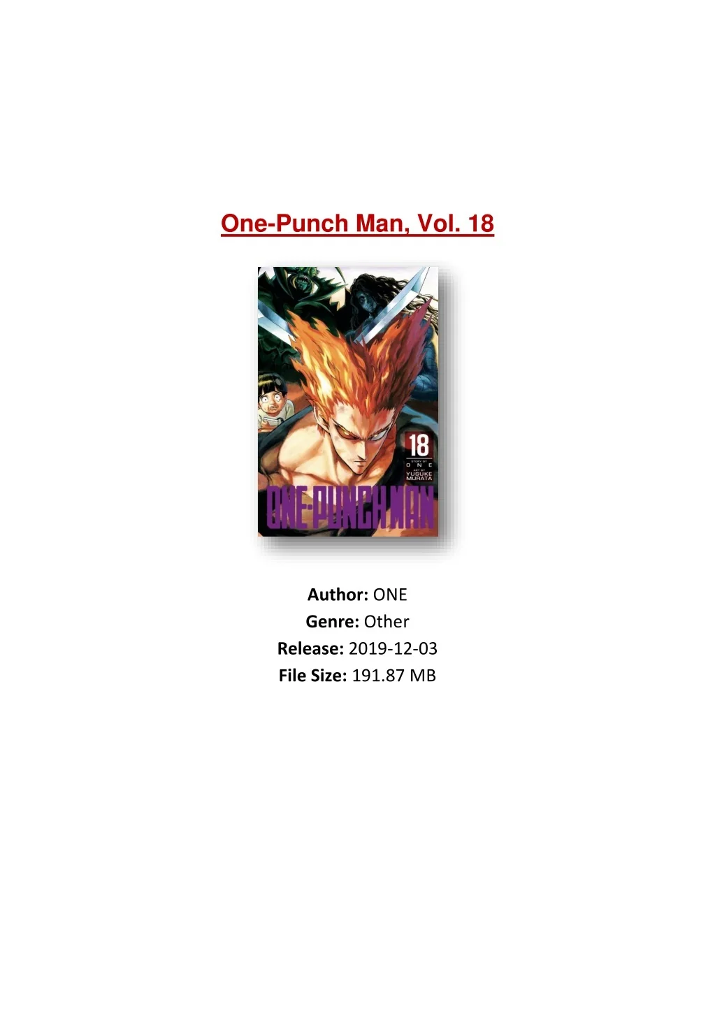 PPT - [PDF] Free Download One-Punch Man, Vol. 18 By ONE PowerPoint ...