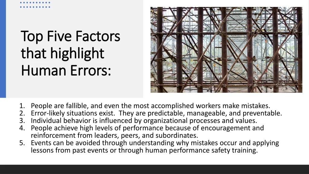 PPT - Human Performance Safety Training for Organizational Excellence ...