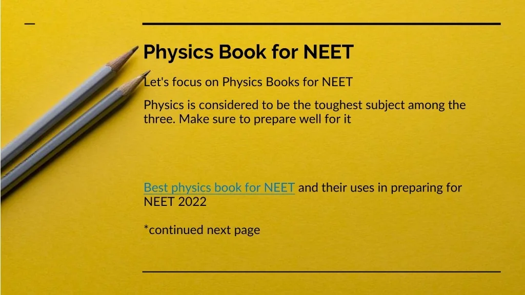 PPT - What are some of the best NEET books for Physics PowerPoint ...