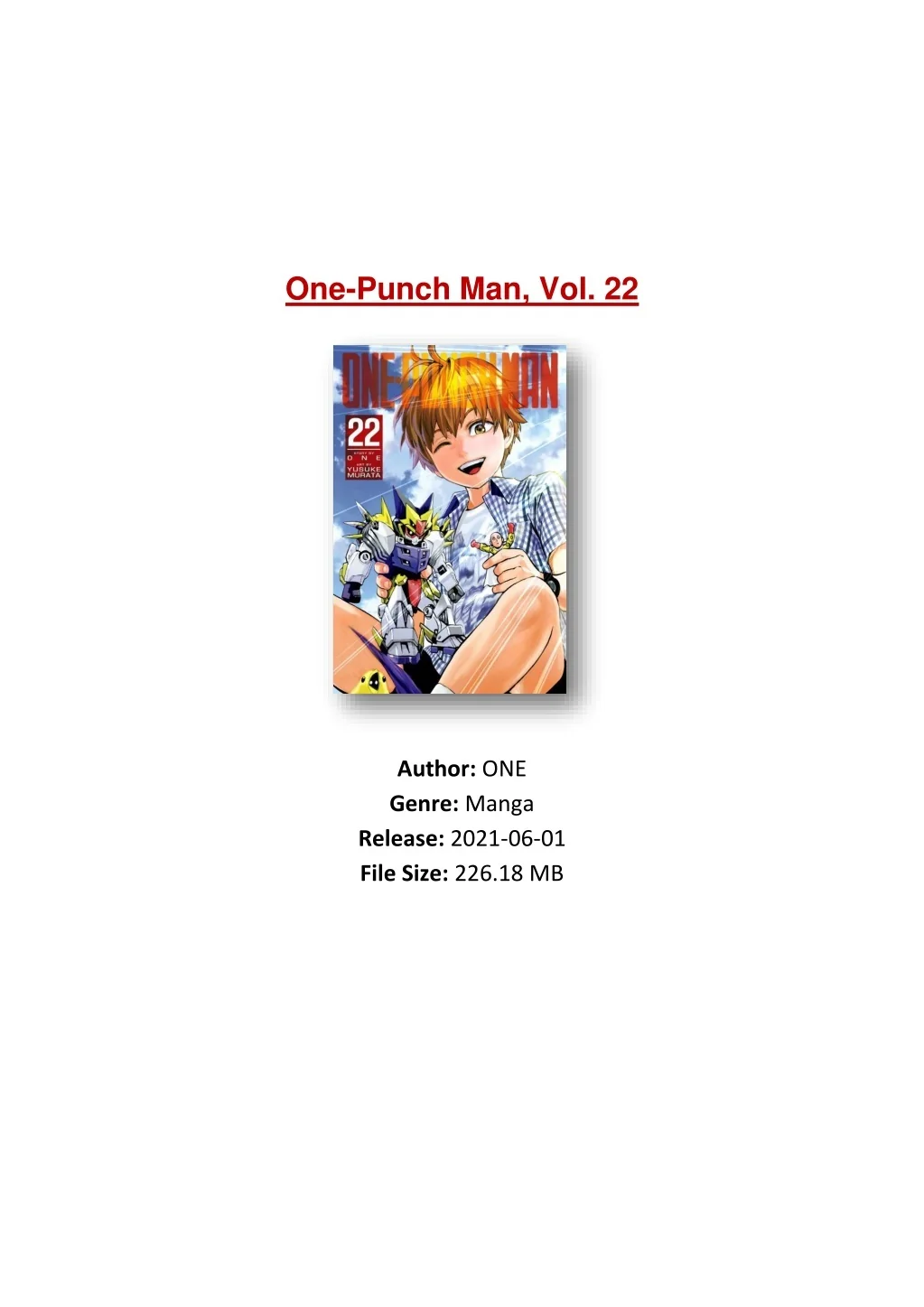PPT - [PDF] Free Download One-Punch Man, Vol. 22 By ONE PowerPoint ...