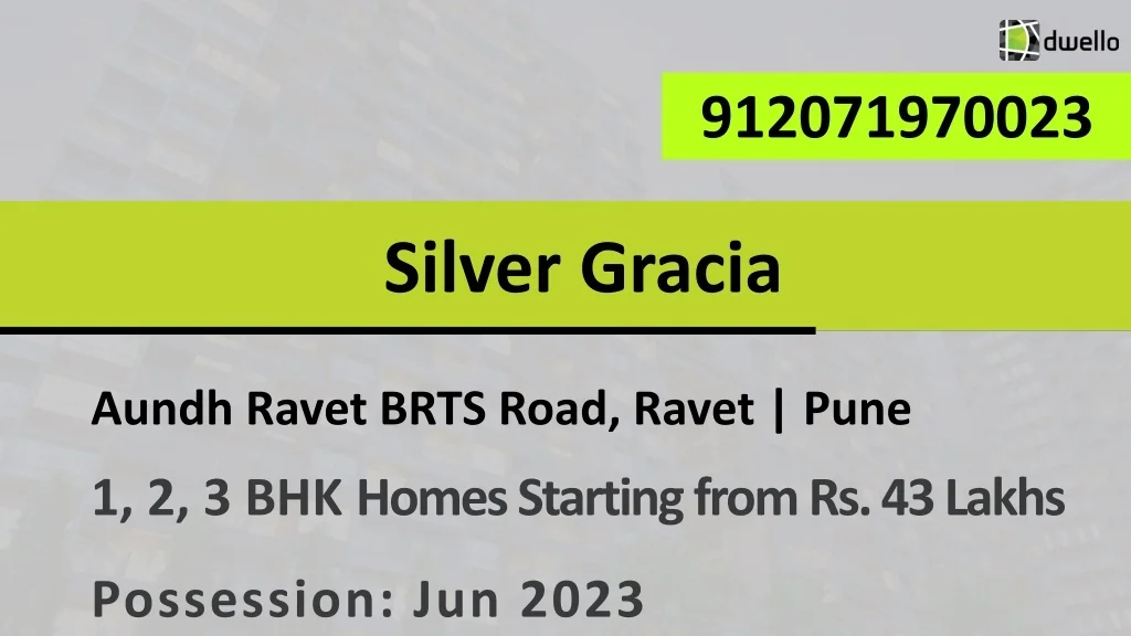 PPT - Silver Gracia By Rohan Constructions At Ravet, Pune - Dwello ...