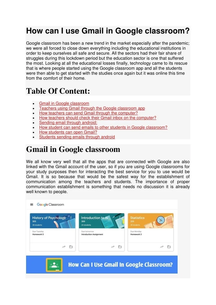 PPT - How can I use Gmail in Google classroom? PowerPoint Presentation ...