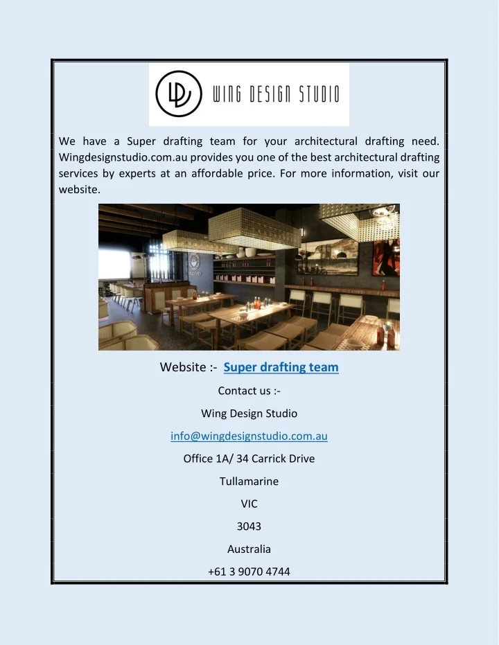 PPT - Super drafting team | Wingdesignstudio.com.au PowerPoint ...