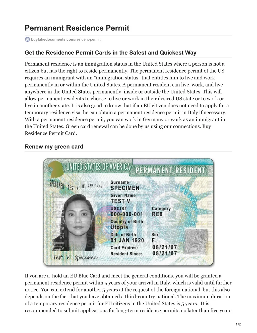 PPT - Buy Resident Permit Online PowerPoint Presentation, free download ...