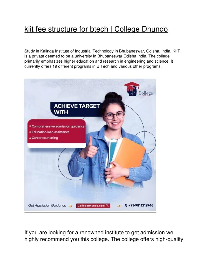 PPT - kiit fee structure for btech | College Dhundo PowerPoint ...