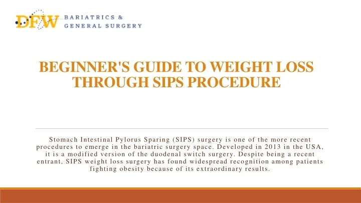 PPT - Various Advantages of SIPS Procedure PowerPoint Presentation, free download - ID:10960215