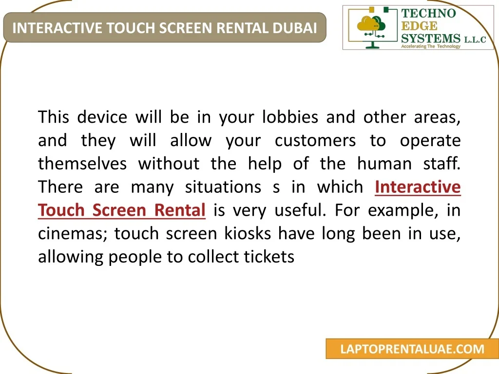 PPT - Some Tips to Know Before Interactive Touch Screen Rental in Dubai ...