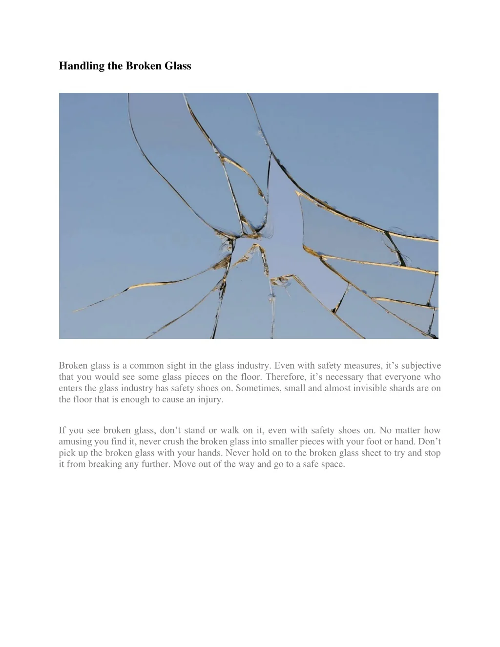 PPT - Glass Safety Tips for Manufacturers and Commercial Glass Handling ...