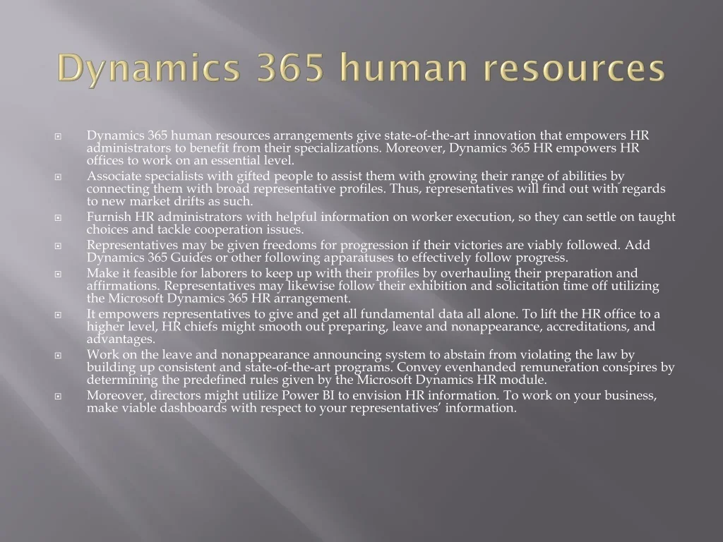 PPT - Dynamics 365 human resources have the Power to Change Your ...