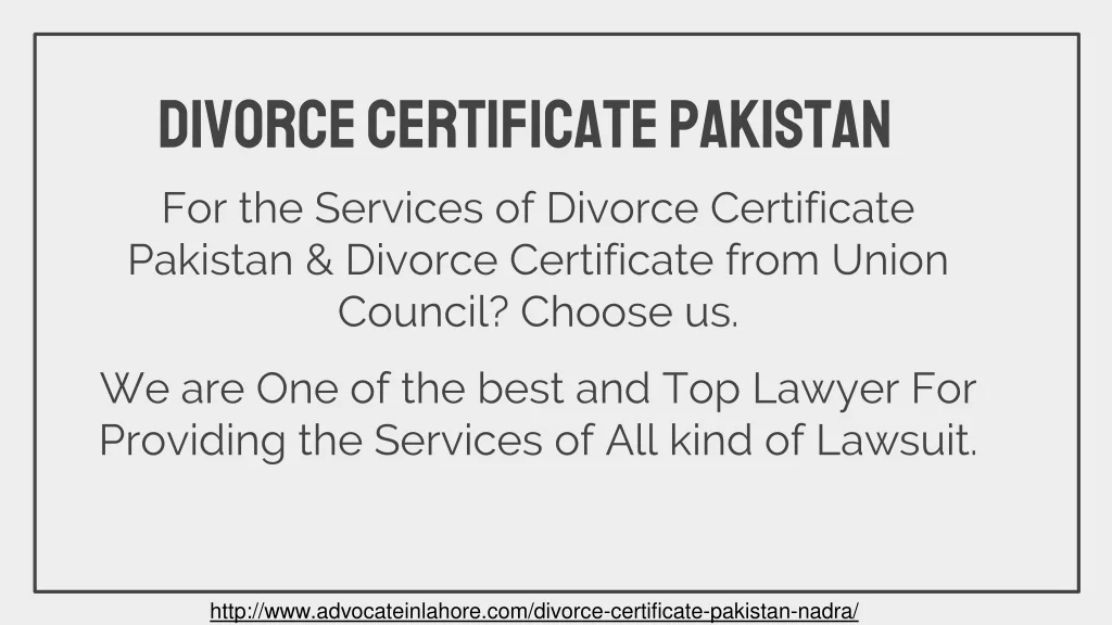 PPT - (2k21) Seek Guide For Divorce Certificate Pakistan Legally ...