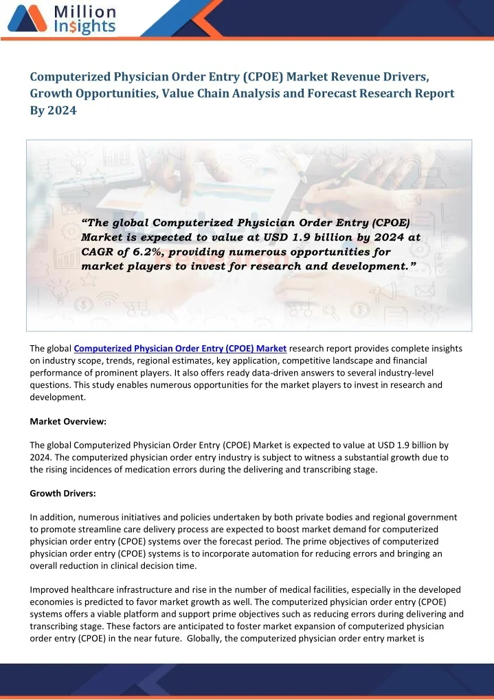 PPT - Computerized Physician Order Entry (CPOE) Market PowerPoint ...