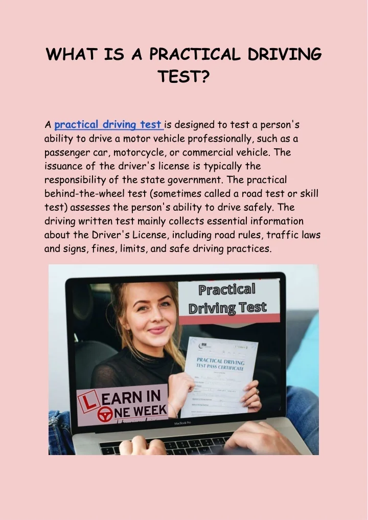 PPT - WHAT TO PRACTISE FOR A DRIVING TEST? PowerPoint Presentation ...
