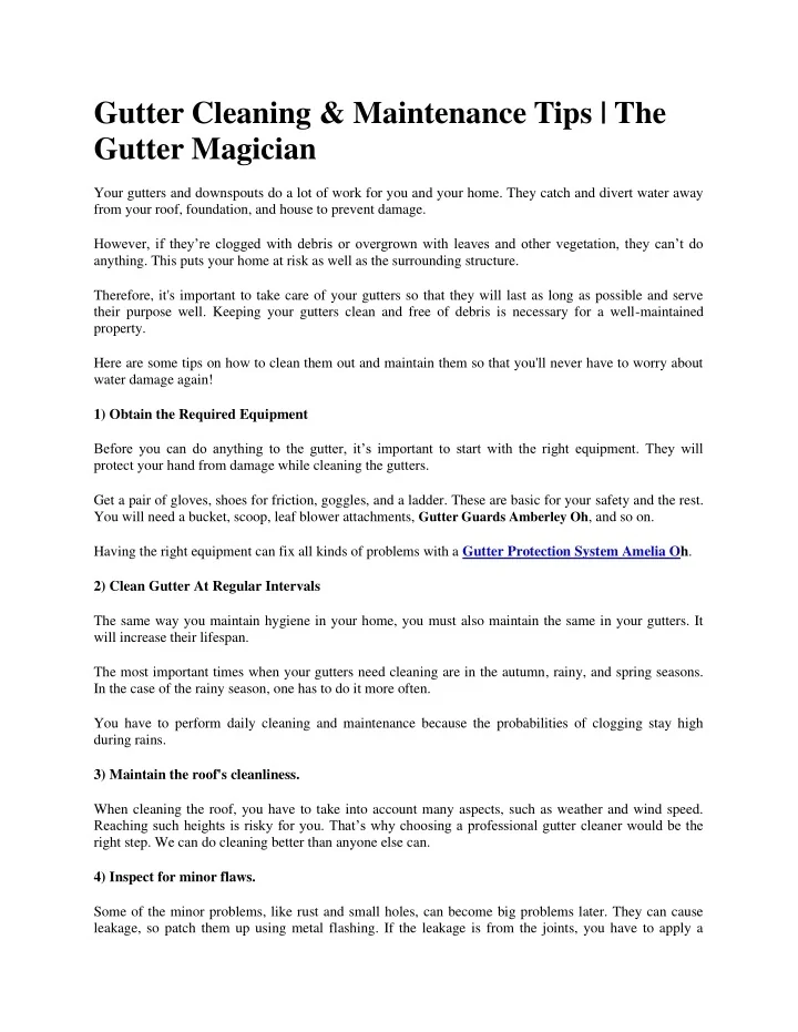 PPT - Gutter Cleaning & Maintenance Tips | The Gutter Magician ...