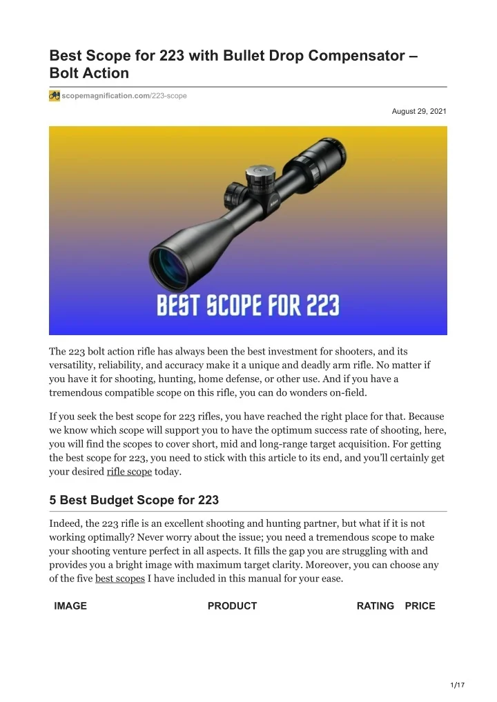PPT - scopemagnification.com-Best Scope for 223 with Bullet Drop ...
