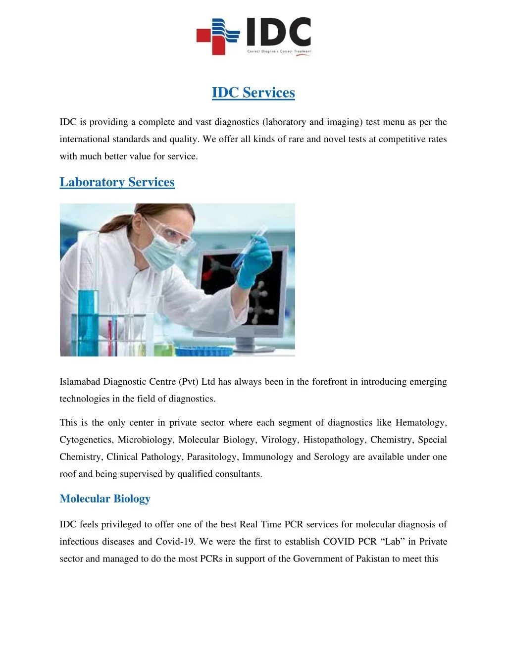 PPT - Best Diagnostic Centre & Medical Centre in Pakistan | IDC Pvt.Ltd ...