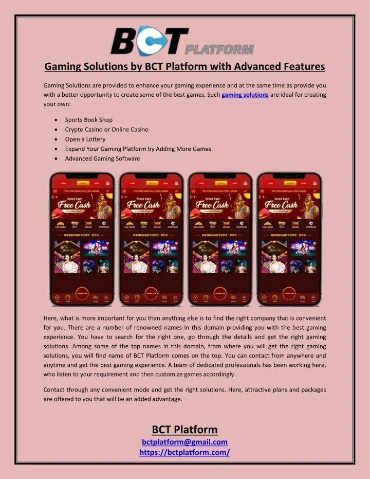 PPT - Gaming Solutions by BCT Platform with Advanced Features ...