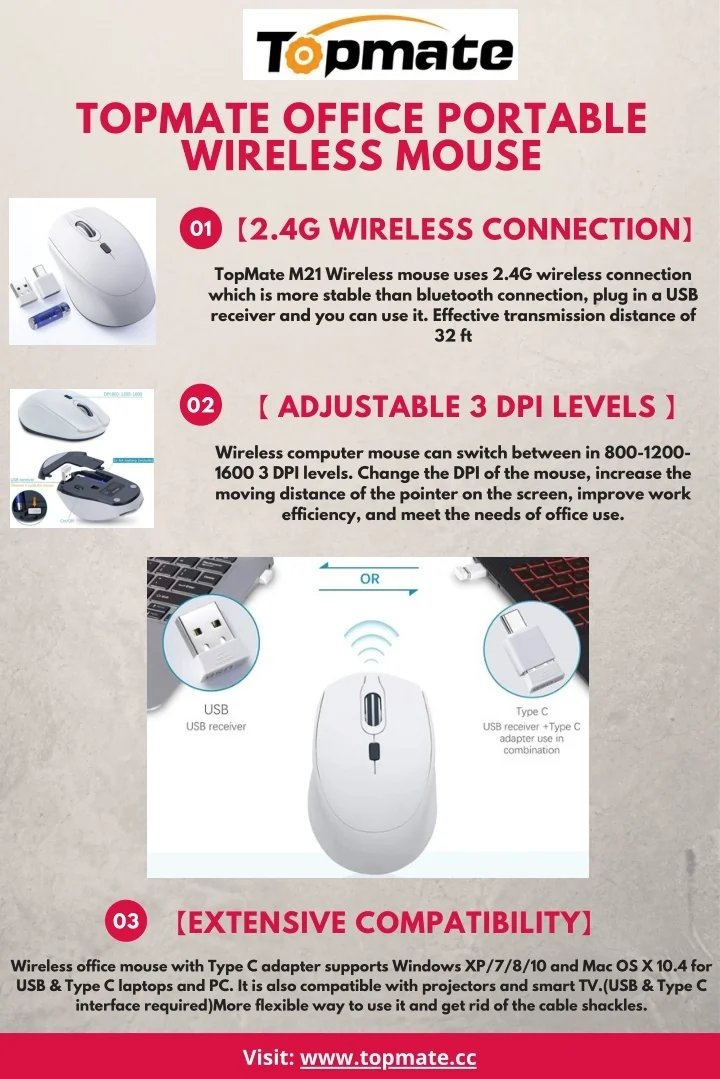 PPT - TopMate Office portable wireless Mouse. PowerPoint Presentation ...