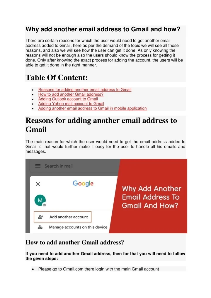 PPT Why Add Another Email Address To Gmail And How PowerPoint Presentation ID 10970071