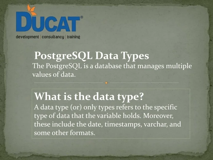 PPT PostgreSQL Data Types PowerPoint Presentation Free Download ID 