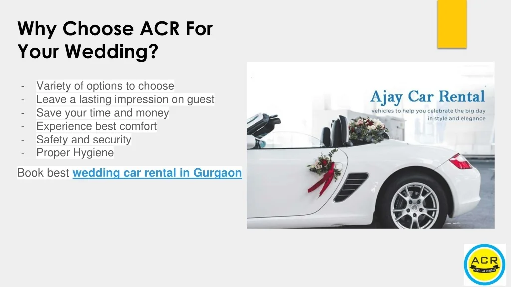 PPT - Wedding Car Rental Service with ACR PowerPoint Presentation, free ...