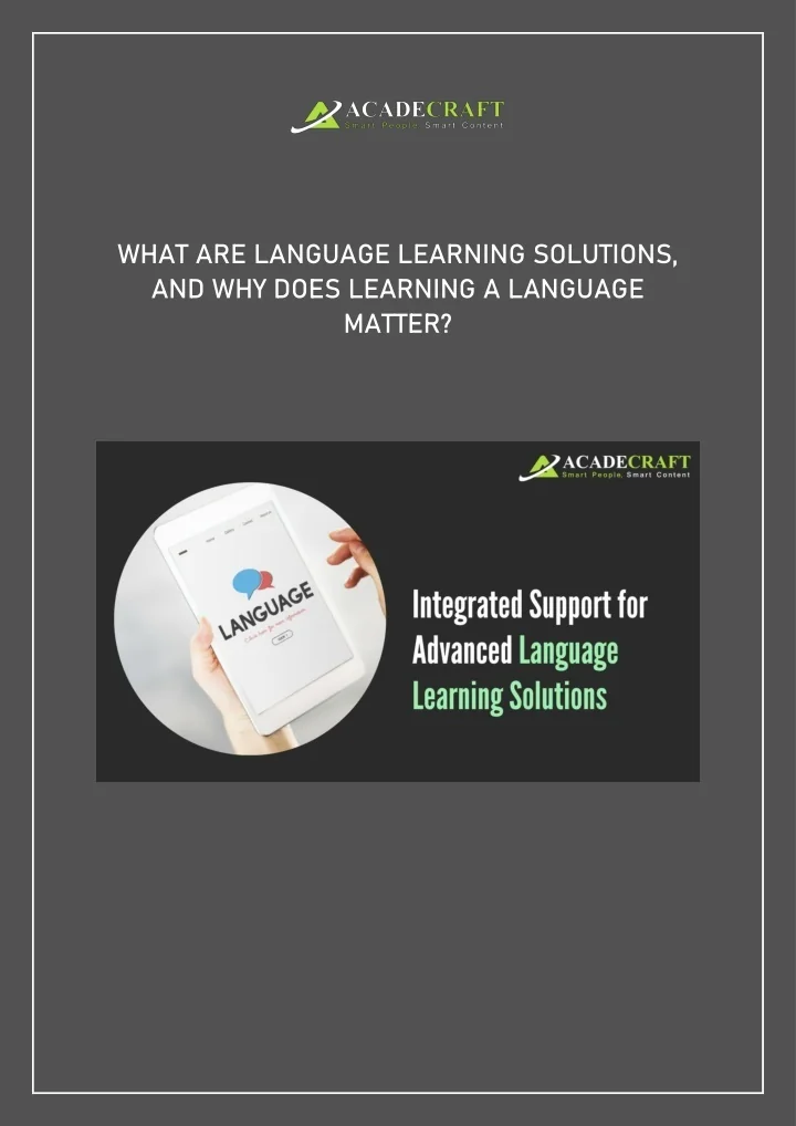 PPT - LANGUAGE LEARNING SOLUTION PowerPoint Presentation, free download ...