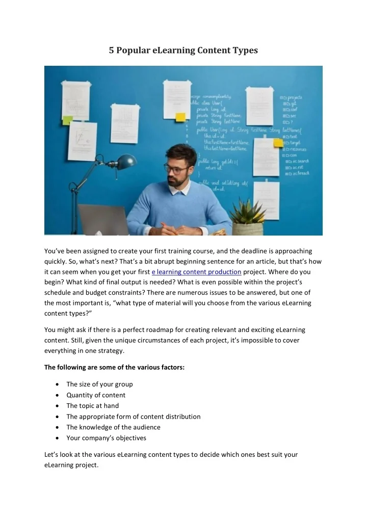 PPT - 5 Popular eLearning Content Types PowerPoint Presentation, free ...