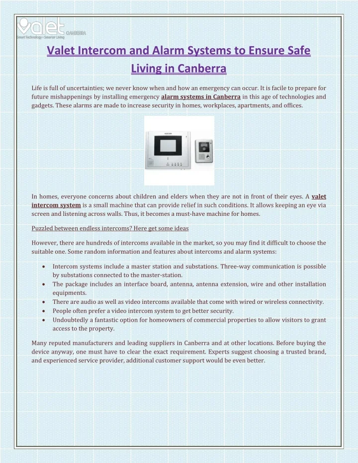 PPT - Valet Intercom and Alarm Systems to Ensure Safe Living in ...