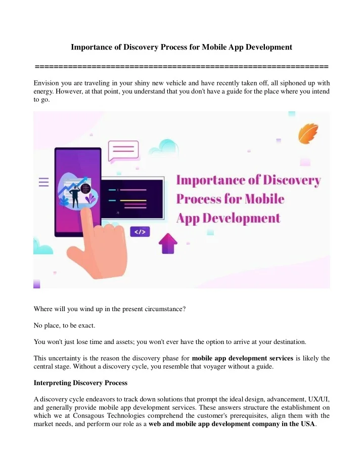 PPT - Importance of Discovery Process for Mobile App Development ...