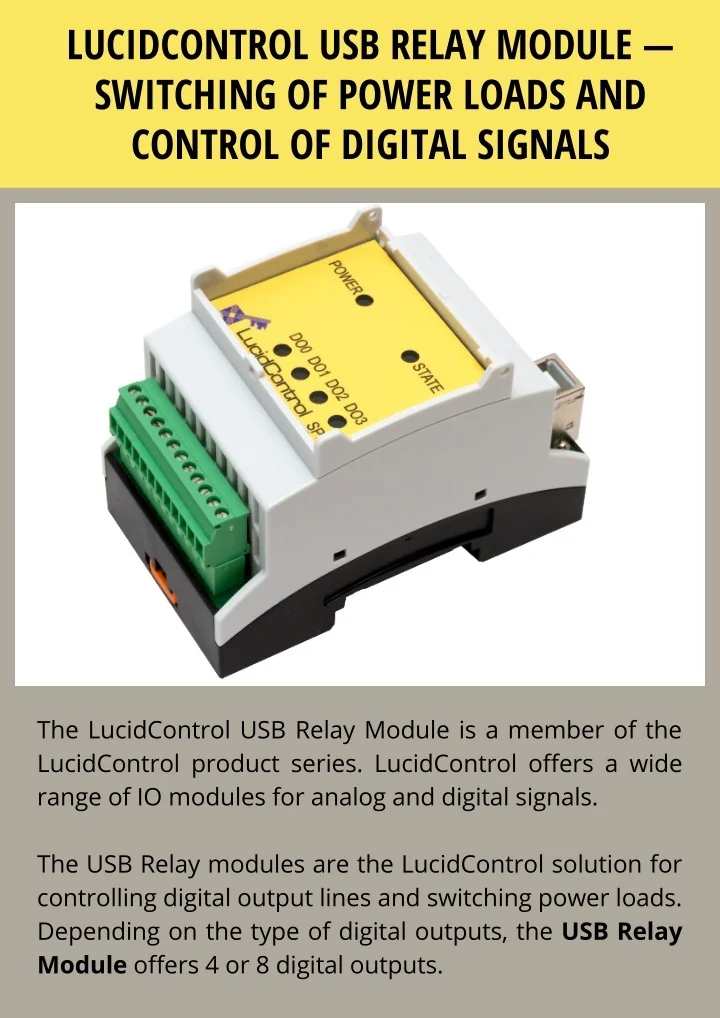 PPT - LucidControl USB Relay Module — Switching of Power Loads and ...
