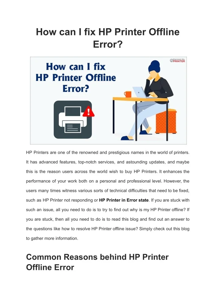 PPT - How can I fix HP Printer Offline Error? PowerPoint Presentation ...