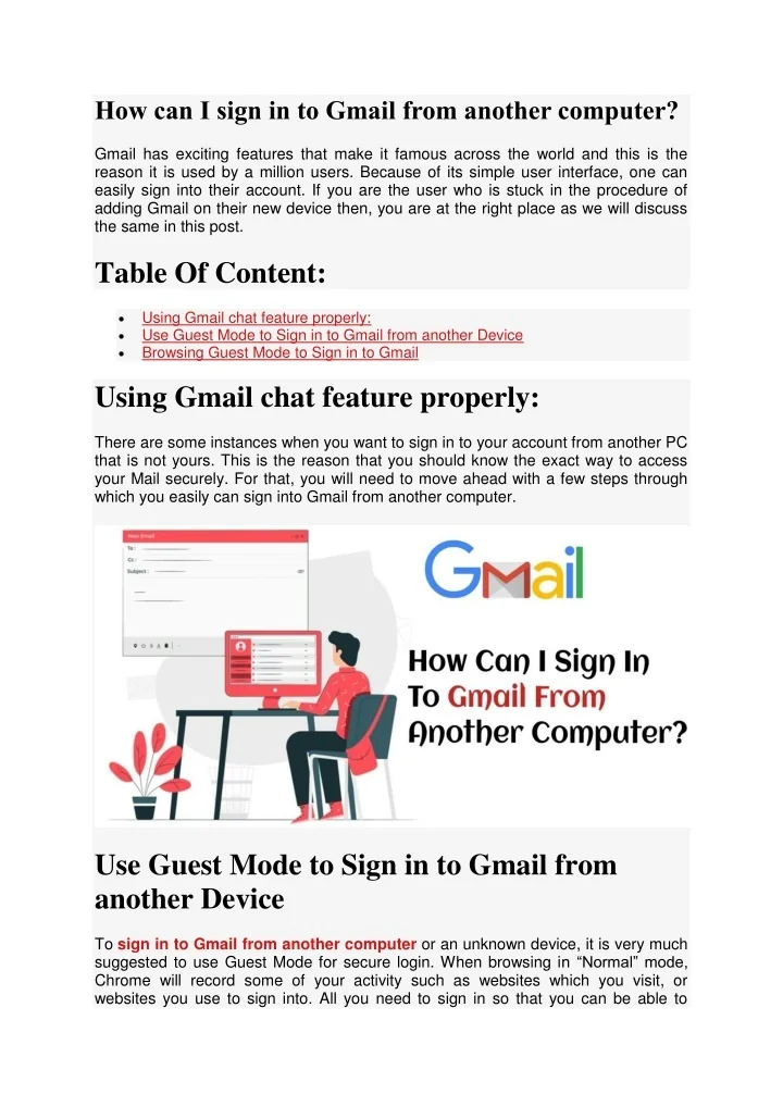 PPT - How can I sign in to Gmail from another computer PowerPoint ...