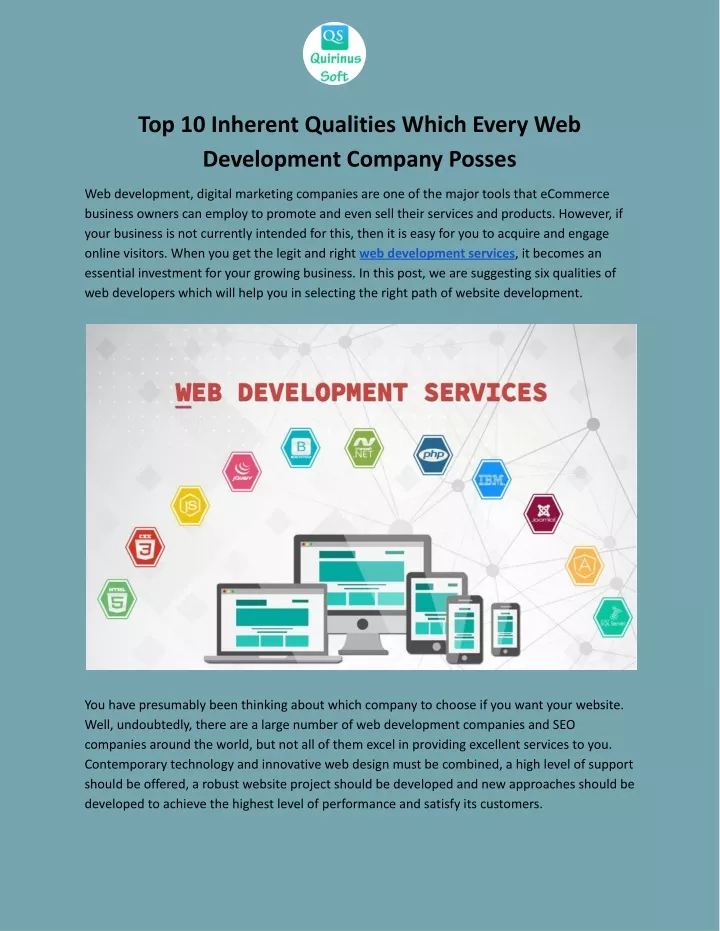 PPT - Top 10 Inherent Qualities Which Every Web Development Company ... PPT - Top 10 Inherent Qualities Which Every Web Development Company ...
