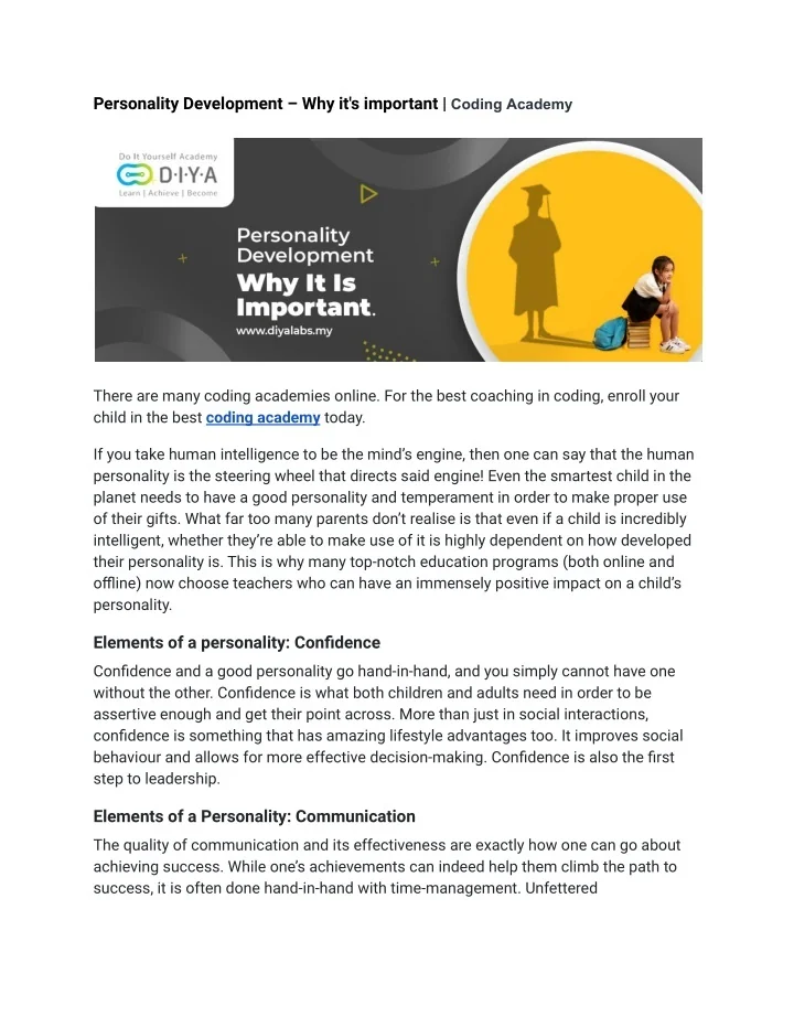 PPT - Personality Development – Why it's important _ Coding Academy ...