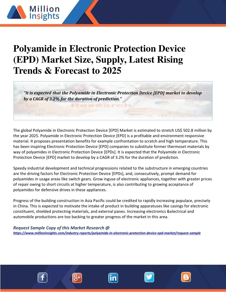 PPT - Polyamide in Electronic Protection Device (EPD) Market Economic ...